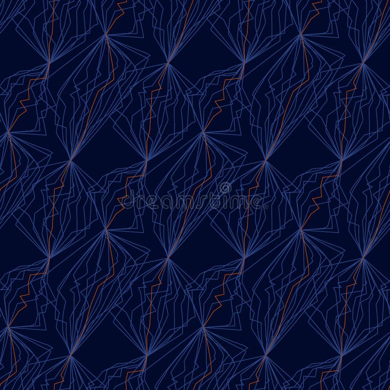 Decorative Net Lines Blue Seamless Pattern Stock Vector - Illustration ...