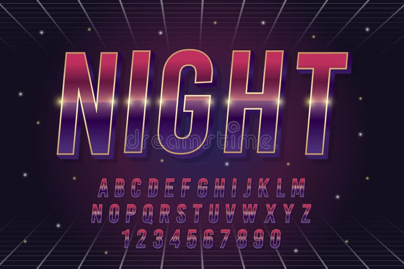 Decorative Night Font and Alphabet Vector Stock Vector - Illustration ...
