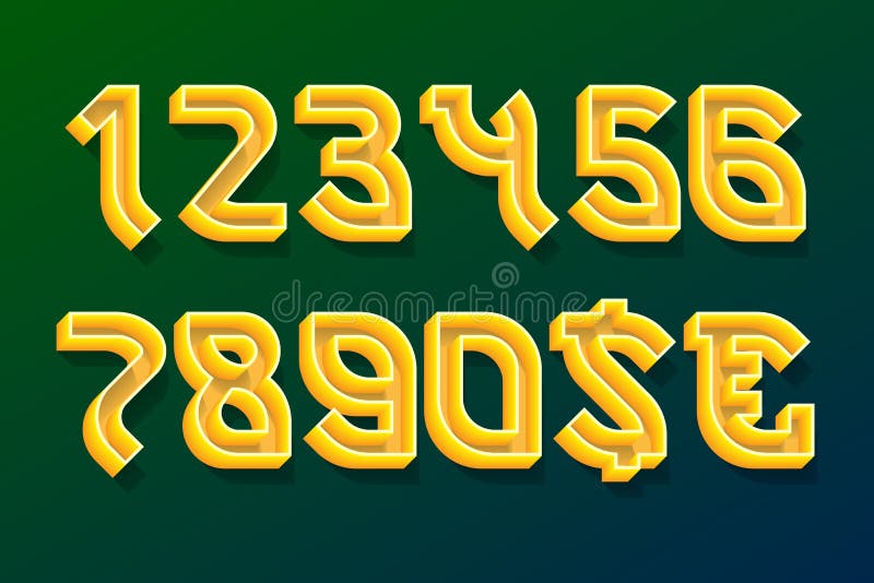 Old Decorative Numbers Vector Set. Wild West Style Numbers on the ...