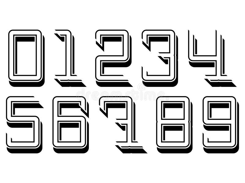 Decorative Numbers Isolated on White Background. Stock Vector ...