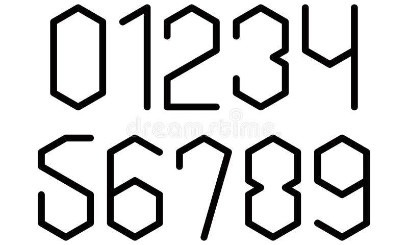 Decorative Numbers Isolated on White Background.Vector Numerals Stock ...