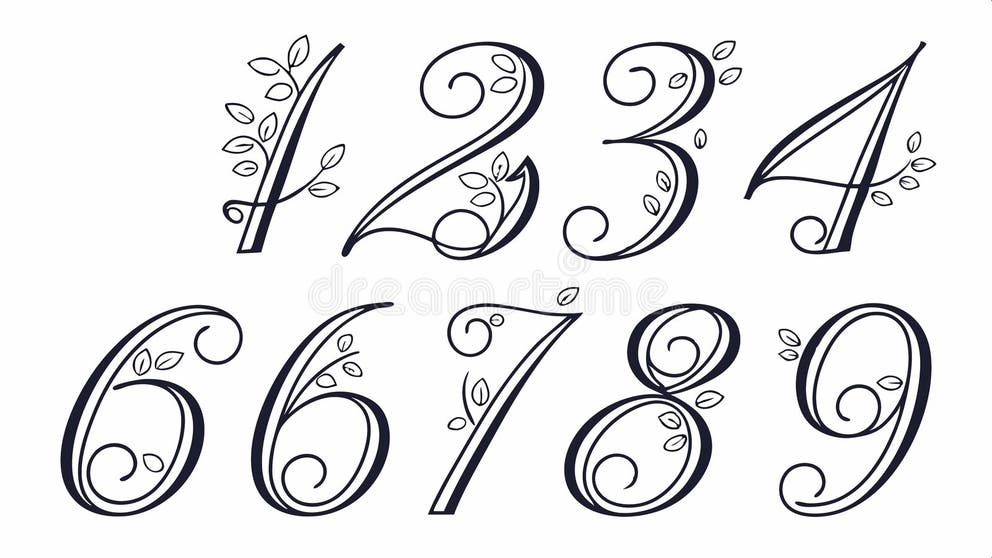 Numbers Design Element Set Stock Illustrations – 26,123 Numbers Design ...