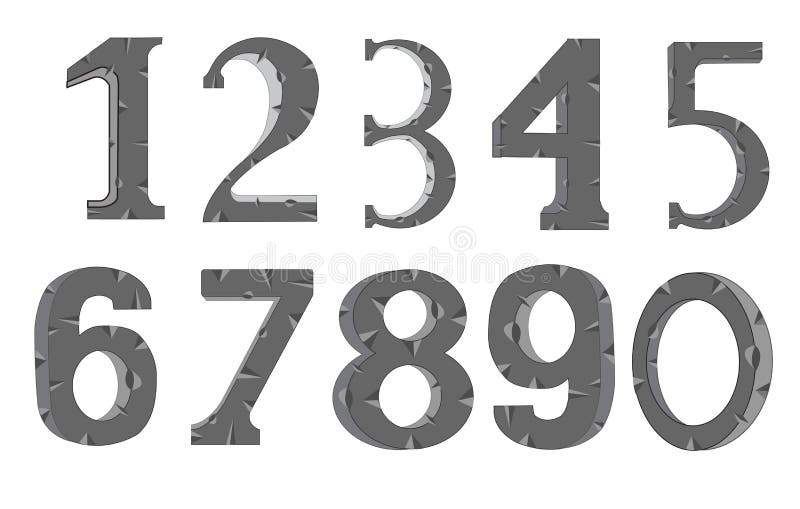 Decorative numerals stock illustration. Illustration of stone - 53654133