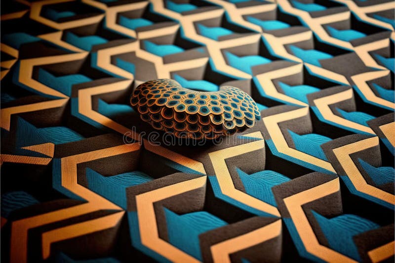A Decorative Object is Sitting on a Colorful Surface with a Pattern on ...