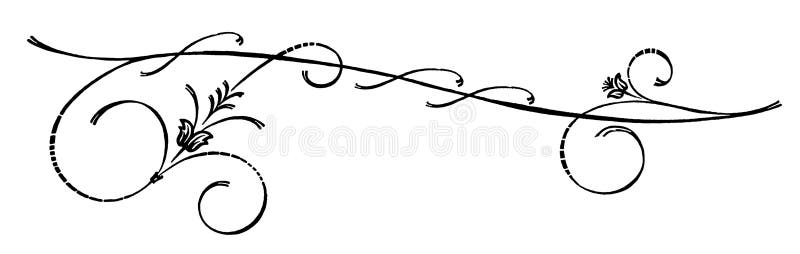 Decorative Oblong Design with Floral Elements and Vignettes. Graphic ...