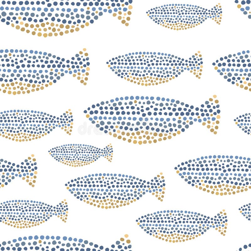 Decorative Ocean Fish Pattern Seamless Stock Vector - Illustration of ...