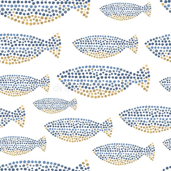 Decorative Ocean Fish Pattern Seamless Stock Vector - Illustration of ...
