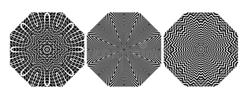 Decorative Octagonal Mandalas Set. Vintage Black Octagons for Tattoo ...