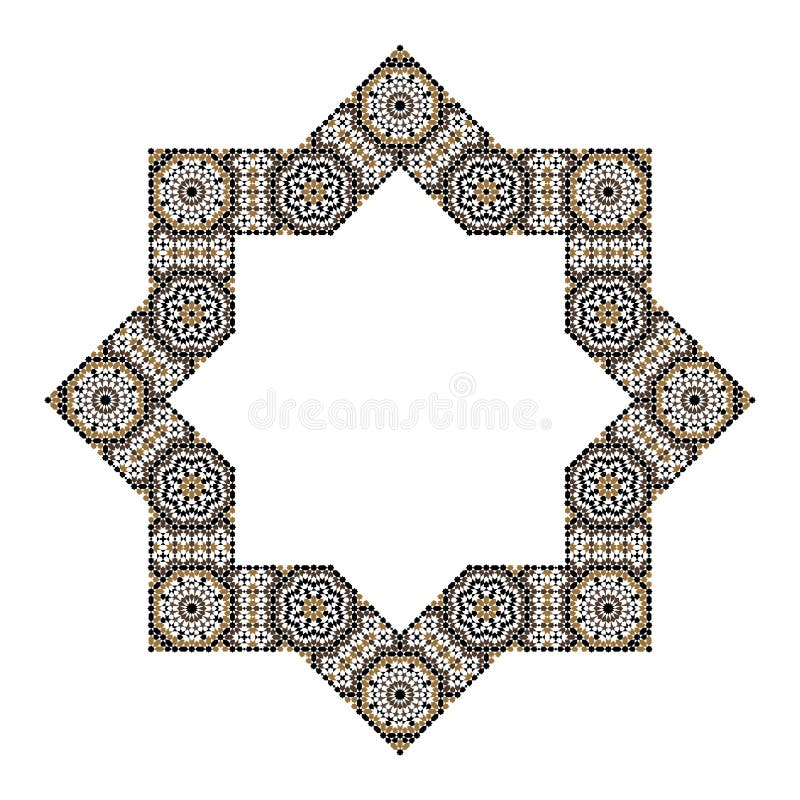 Decorative Octagonal Star with an Ornament in Arabic Style Stock Vector ...