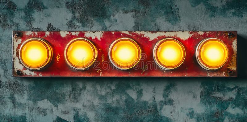 A Decorative Old-fashioned Light Fixture with Five Shining Bulbs ...