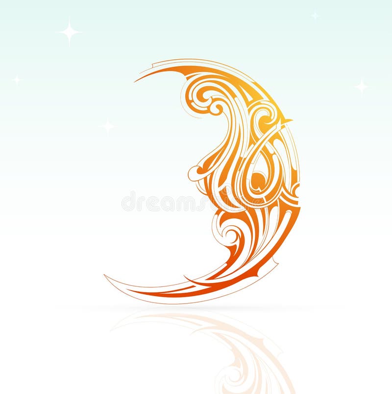 Decorative oon shape stock vector. Illustration of graphic - 49124164