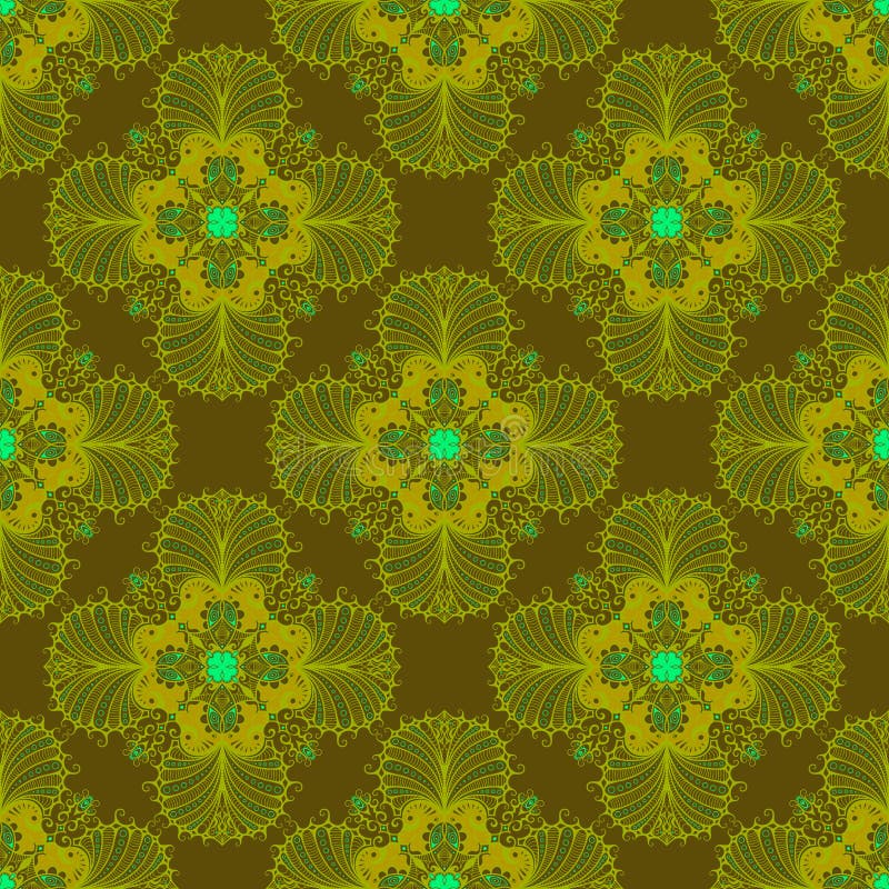 Decorative Ornament - Repeatable Pattern - Radial Diamond Tiles - Green ...