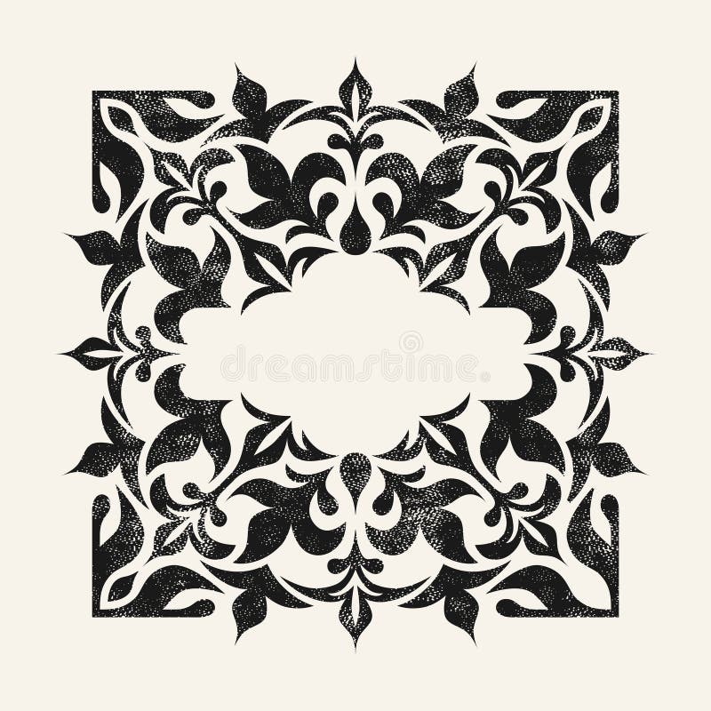 Decorative Ornamental Frame with Rough Texture in Medieval Style Stock ...