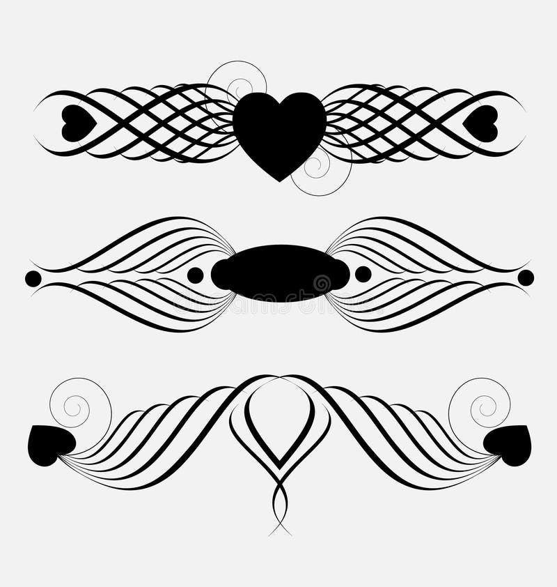 Decorative Ornamental Header Elements Stock Illustration - Illustration ...