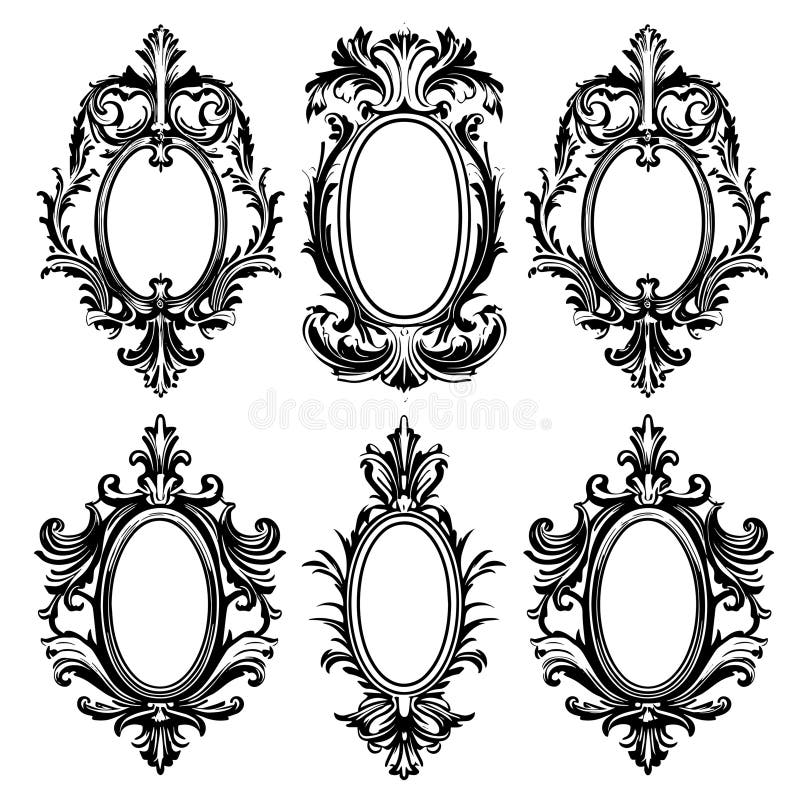 Decorative Ornate Elements and Badges. Big Set Template of Decorative ...