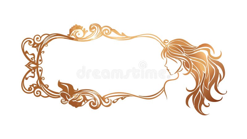 Decorative Ornate Frame Female Portrait Border Vector, Vector Design ...