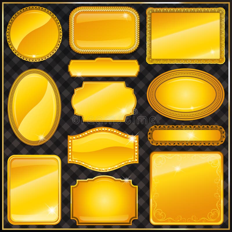 Decorative Ornate Gold Frame Label Stock Vector - Illustration of crown ...