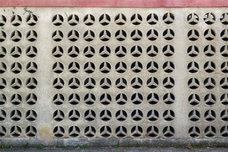 Decorative Outdoor Wall Made of Openwork Concrete Panels or Blocks with ...
