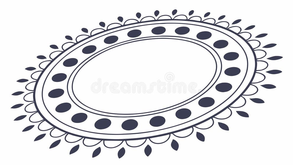Decorative Oval Frame Border, Vector Design Generative AI Stock Vector ...
