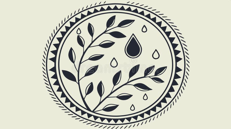 Decorative Oval Pattern with Leaves, Nature Frame Element Illustration ...