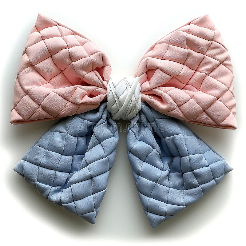 Decorative Oversized Fabric Bow in Pastel Colors on a Light Backdrop ...