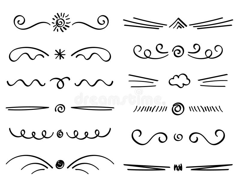 Decorative Page Dividers Set.Hand Drawn Doolde Book Separators and ...