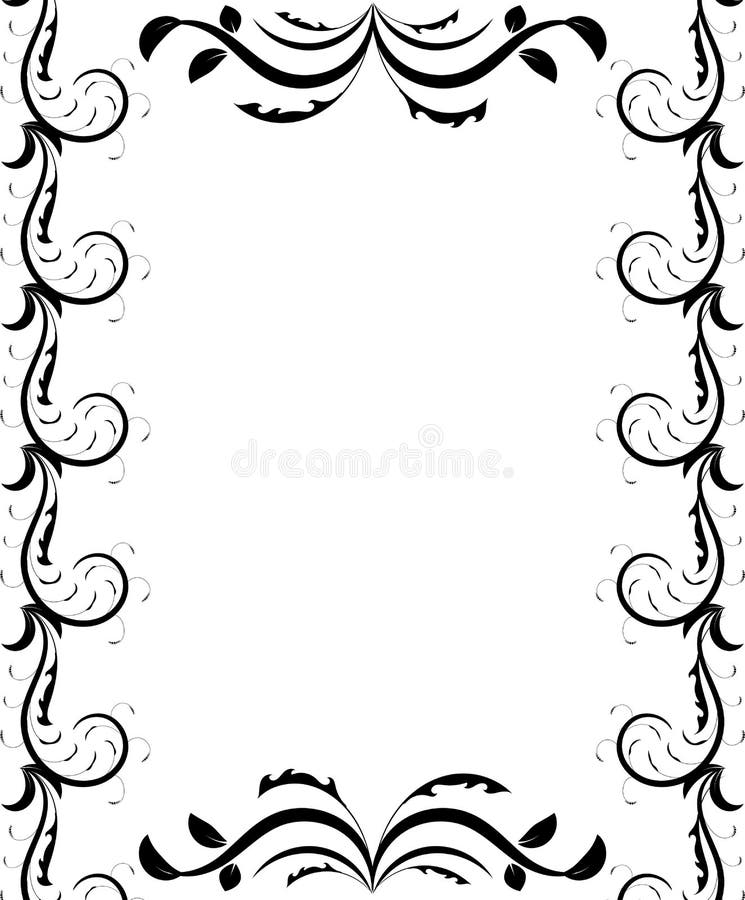 Decorative Page Frame in Black and White Stock Vector - Illustration of ...