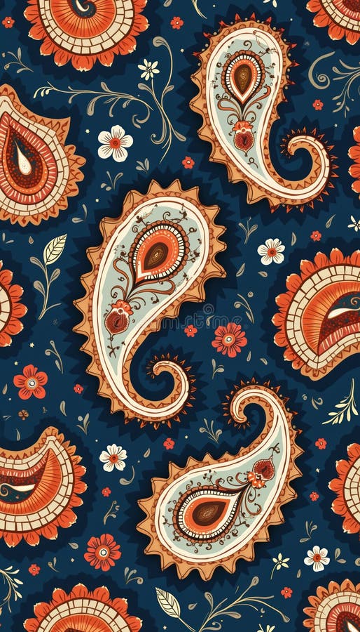 Colorful Seamless Repeating Paisley Background Stock Illustrations ...