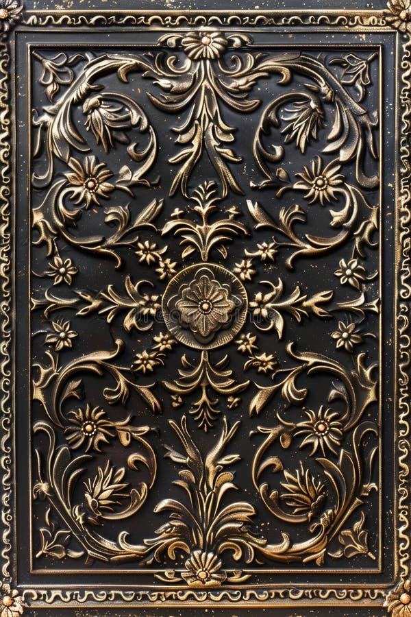 A Decorative Panel with Intricate Flower Design Stock Photo - Image of ...