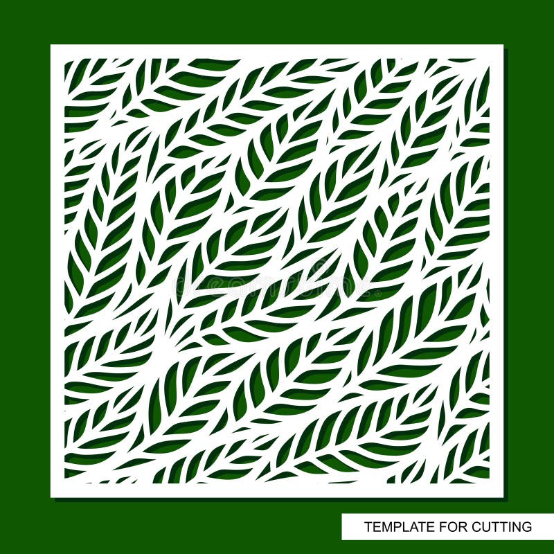 Decorative Panel with Leaf Patterns. Stock Illustration - Illustration ...