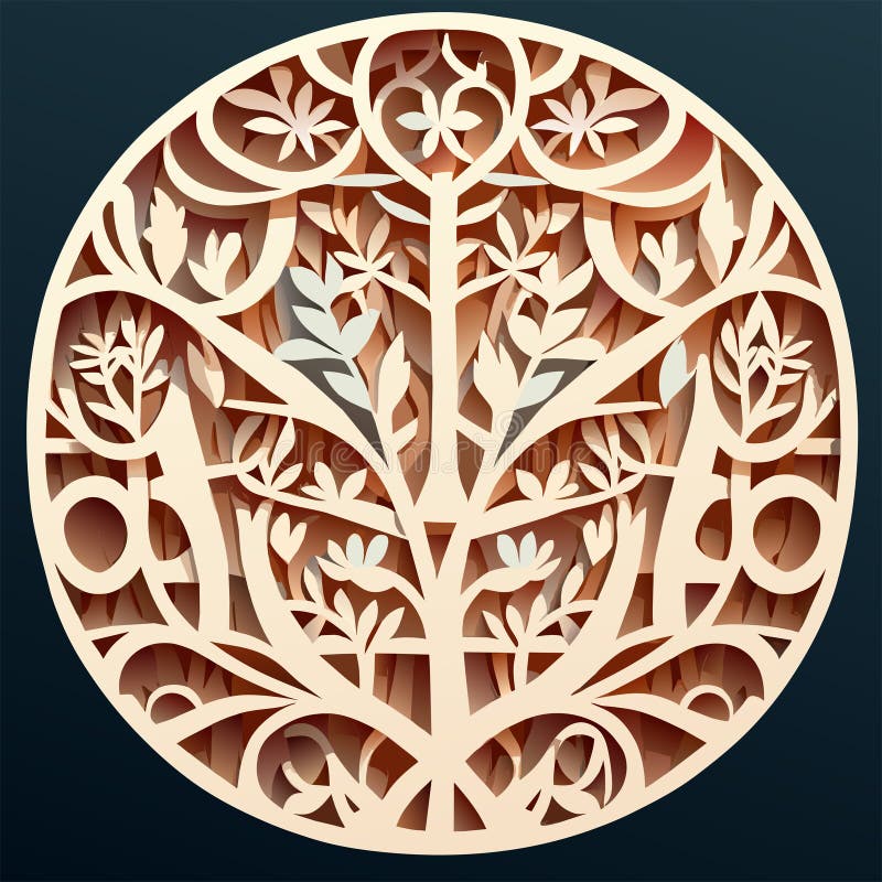 Decorative Panel in the Shape of a Flower. Laser Cut. Vector ...