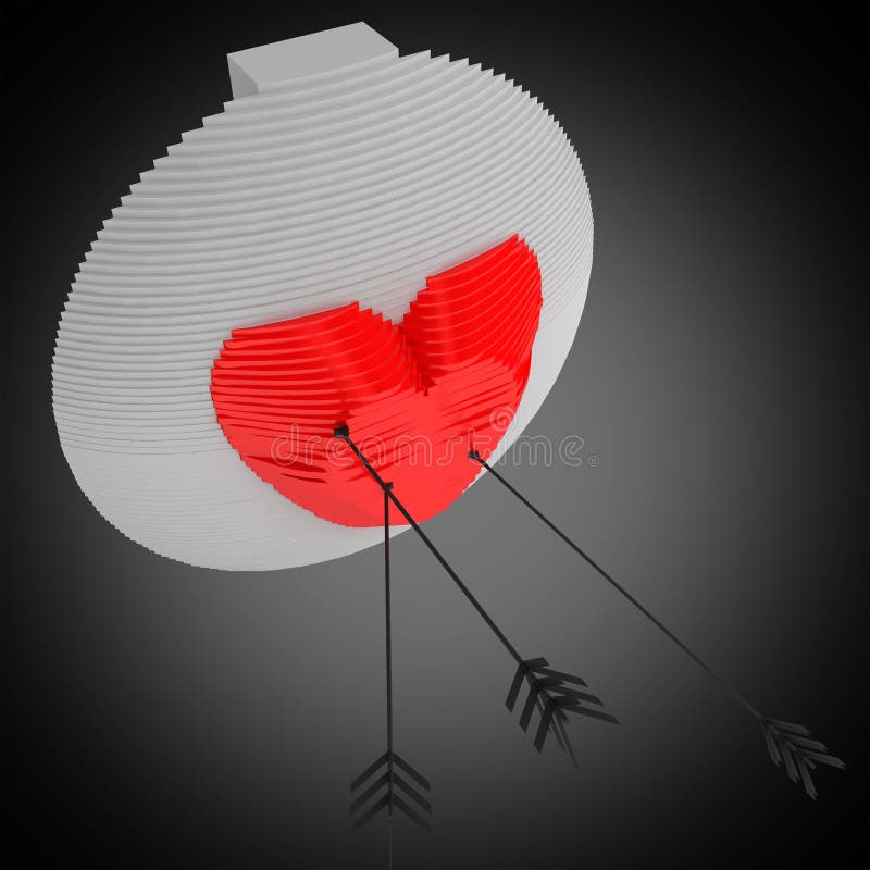 Decorative Panel Target Designed Like a Heart with Arrows. 3D ...