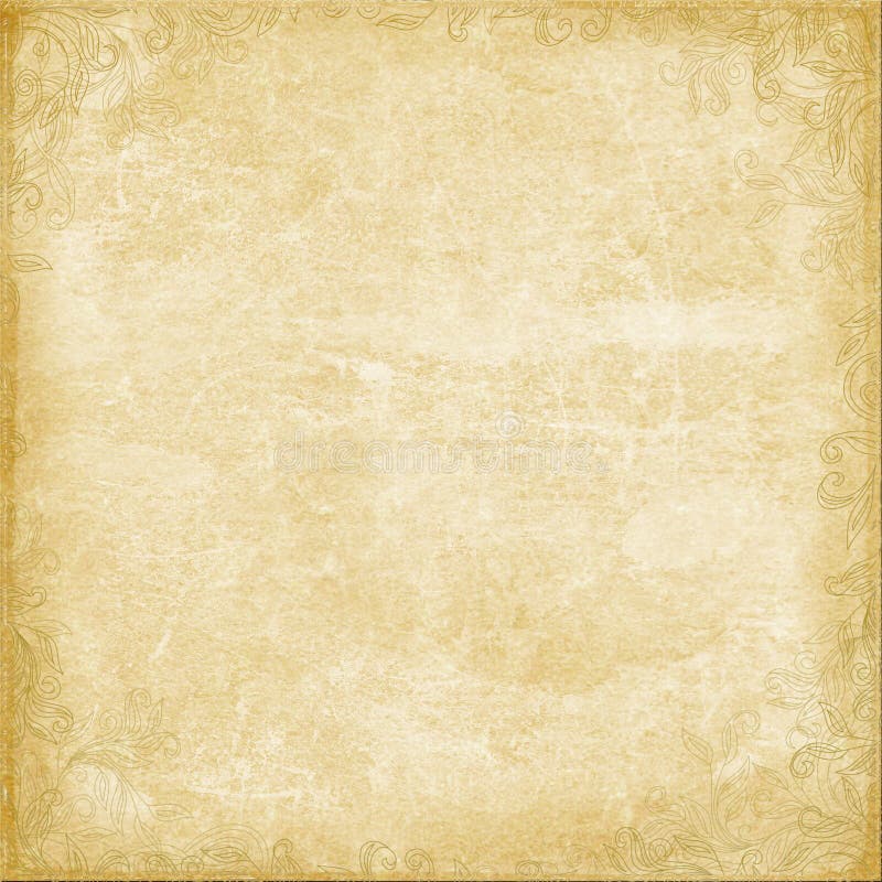 Vintage Old Paper Texture with Floral Elements Frame Stock Vector ...