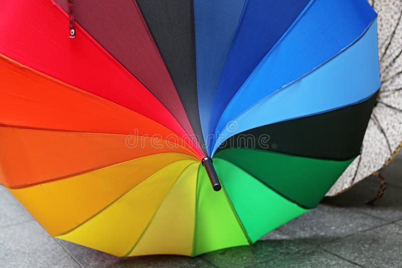 Rainbow Parasol stock photo. Image of parasol, bright - 118735818