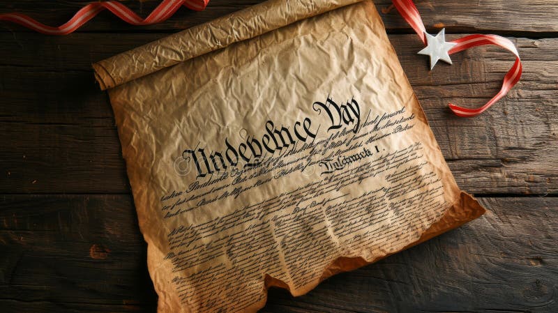 Decorative Parchment Scroll with Independence Day Theme Stock Image ...