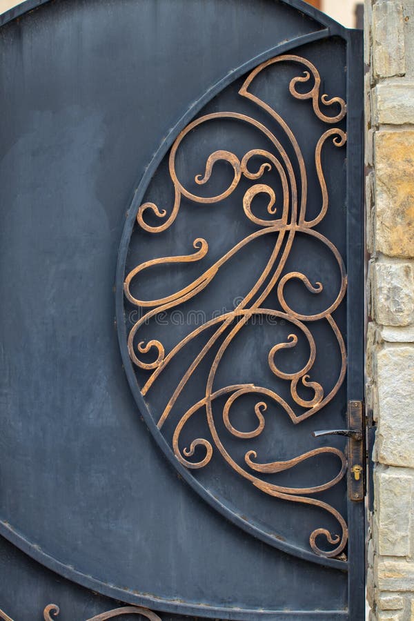Decorative Parts of Metal Gates, Elements of Hand Forging Stock Image ...