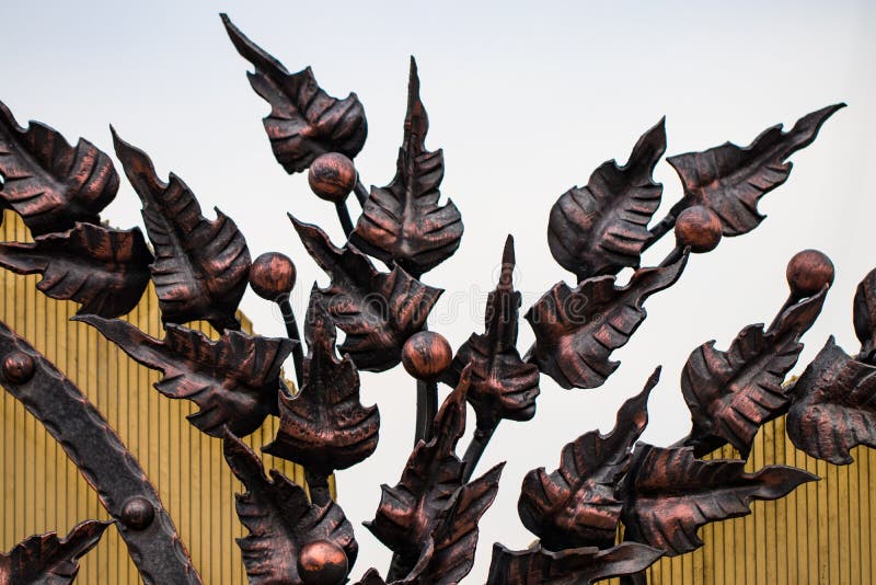 Decorative Parts of Metal Gates, Elements of Hand Forging Stock Photo ...