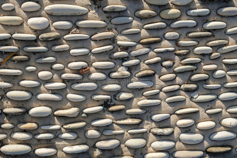 Decorative Path Made with White Pebble Stones Stock Photo - Image of ...