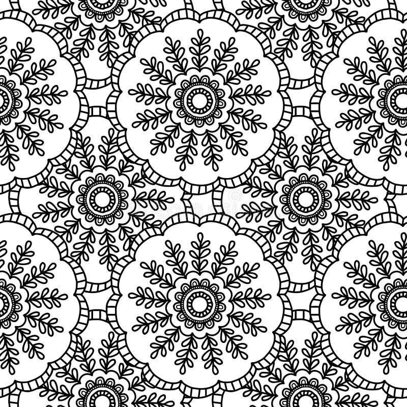 Decorative Pattern for Adult Coloring Book, Wallpapers Hand Drawn ...