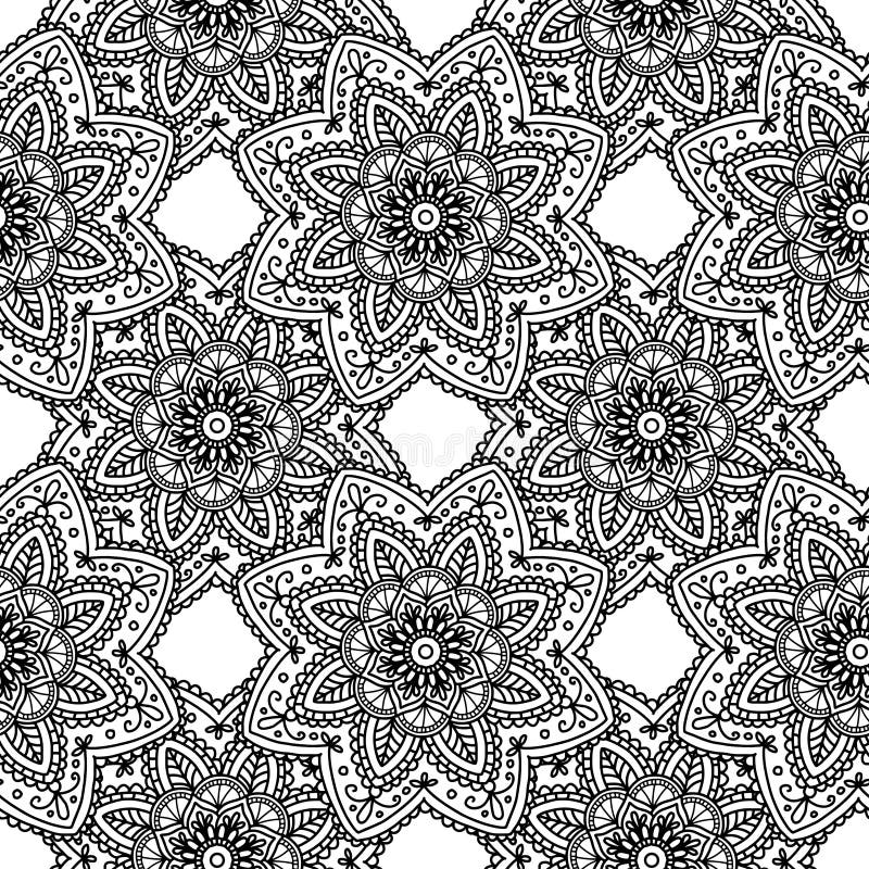 Decorative Pattern for Adult Coloring Book, Wallpapers Hand Drawn ...