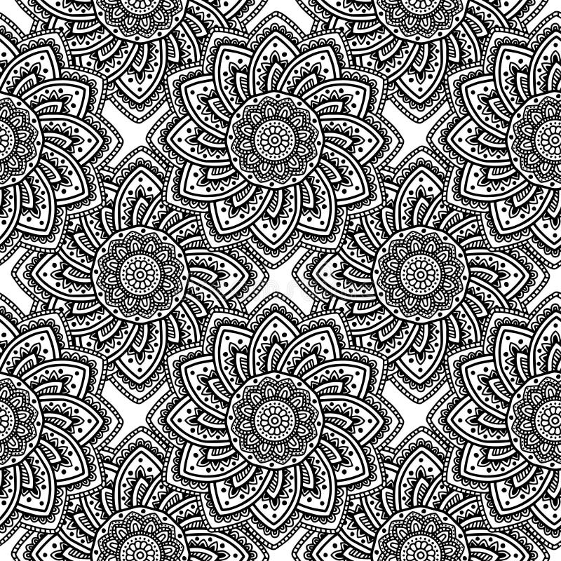 Decorative Pattern for Adult Coloring Book, Wallpapers Hand Drawn ...