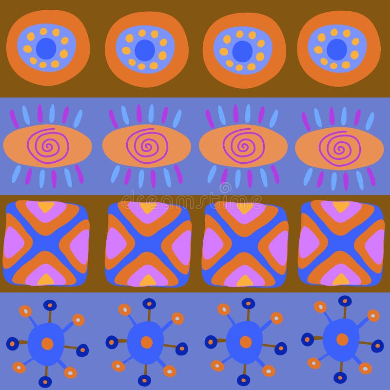 Decorative Pattern with African Patterns Stock Vector - Illustration of ...