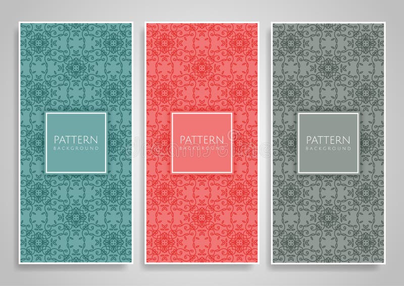 Decorative Pattern Banners Set Stock Vector - Illustration of banner ...