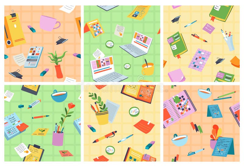 Decorative Pattern Design Set with Planning Elements Stock Vector ...