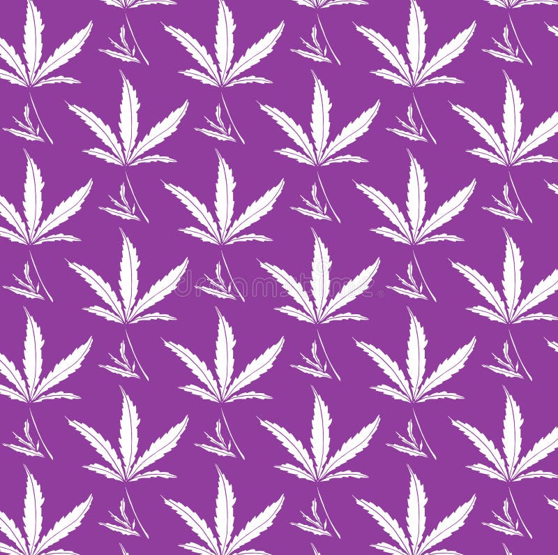 Decorative Pattern of Hemp with Big Leaves Stock Illustration ...