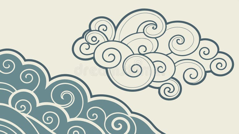 Decorative Pattern Illustration of Stylized Clouds Vector Design ...