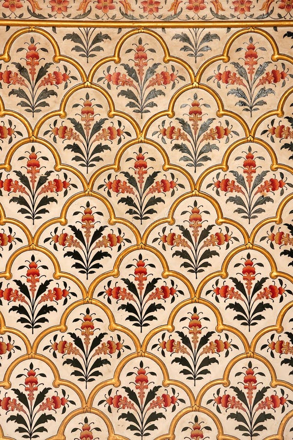 Decorative Pattern on Junagarh Fort Walls in Bikaner, India Stock Image ...