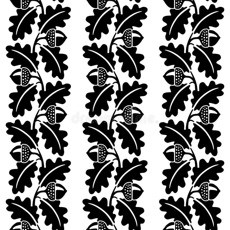 Decorative Pattern with Oak Leaves and Acorns Stock Vector ...