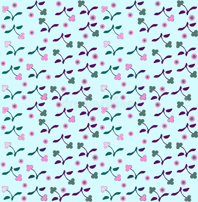 A Pattern of Simple Colorful Flowers and Small Circles.. Stock ...