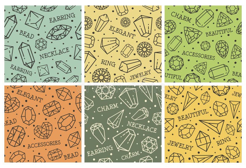 Decorative Pattern Set with Line Jewelry Elements Stock Vector ...